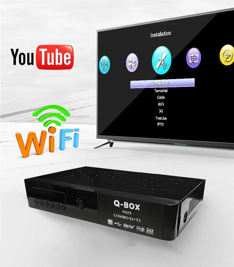 Best Seller Tv Box Q-box 5025 4k Ultra Hd Digital Satellite Combo ...