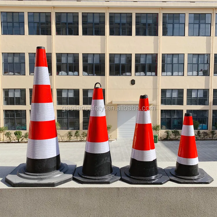 Road Work 50cm Cones - Safety Sign PE Rubber Traffic Cone