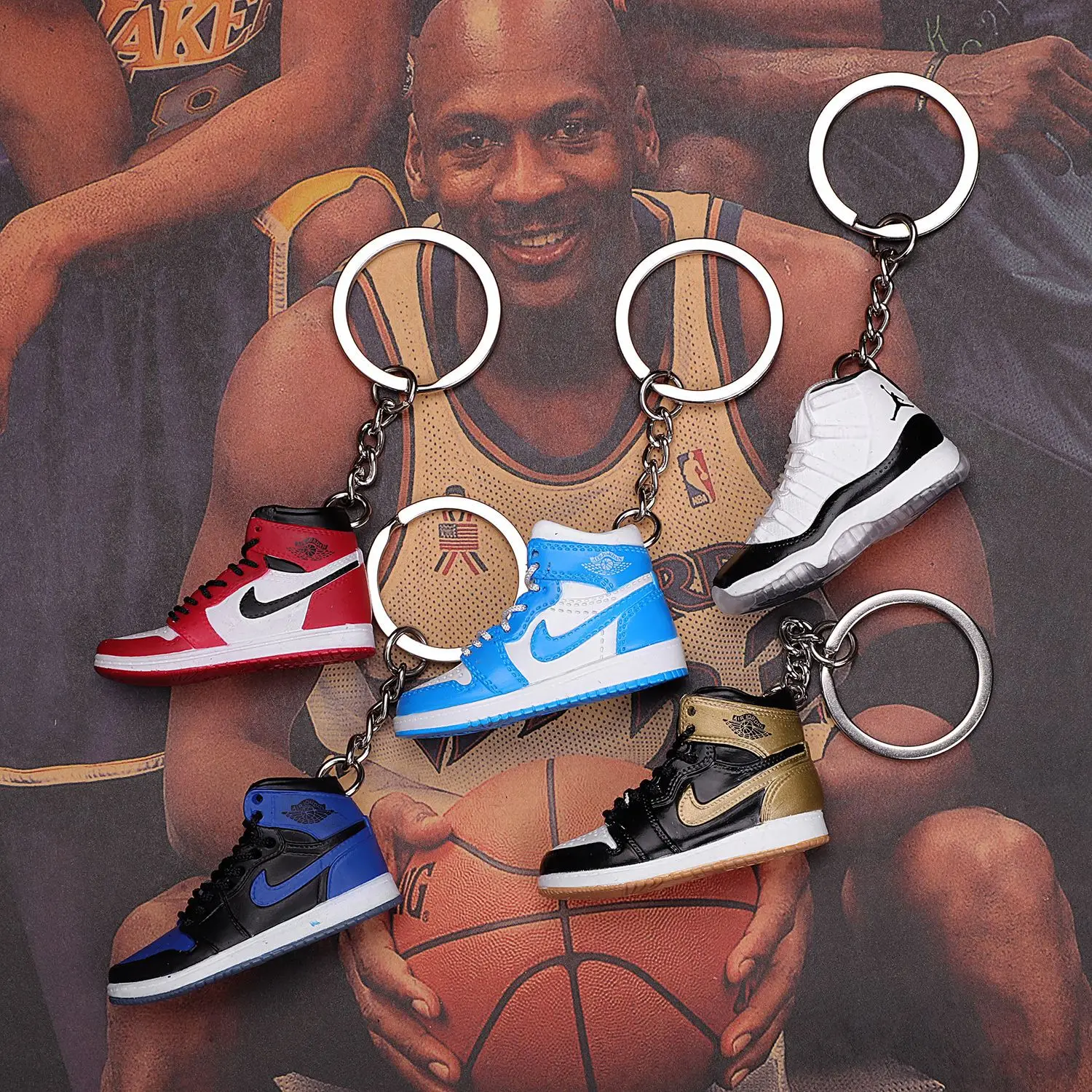 For Aj1 Silicone Keychain For Jordan 1 Keychain Bag Charm Men Kids Key ...