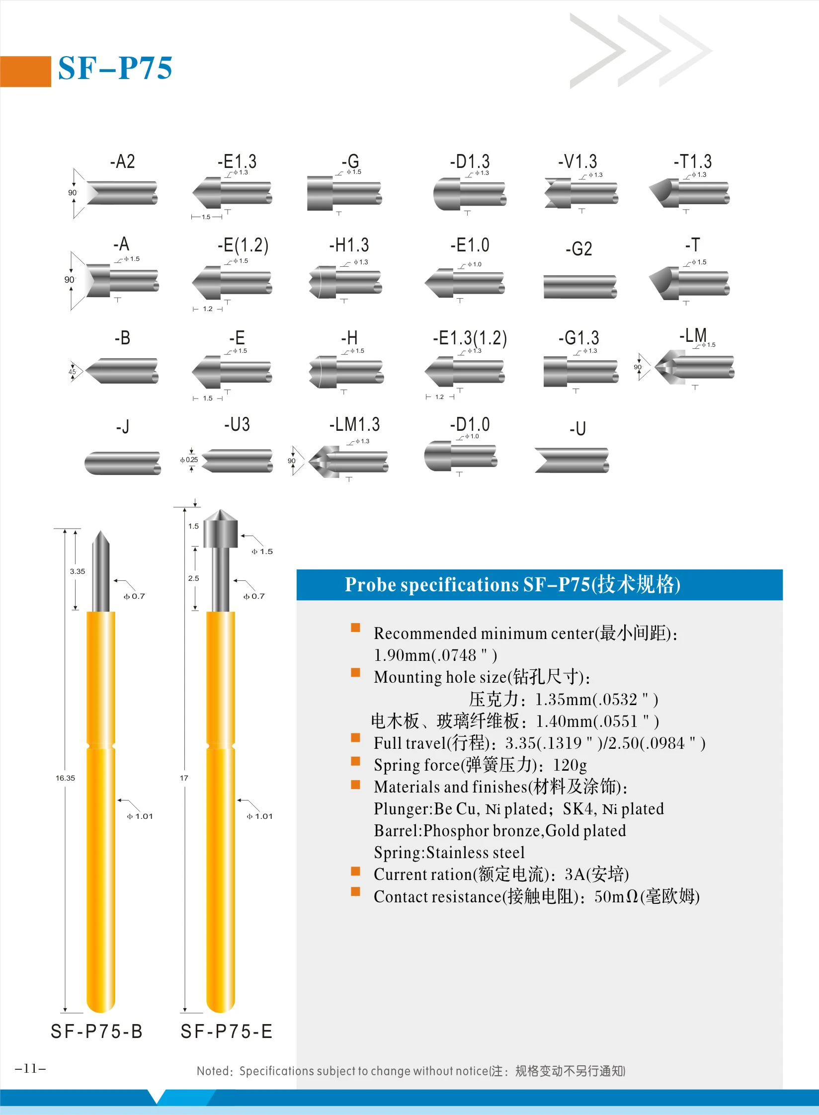 Flat Head Tip Test Probe for PCB/ICT - Reliable & Durable