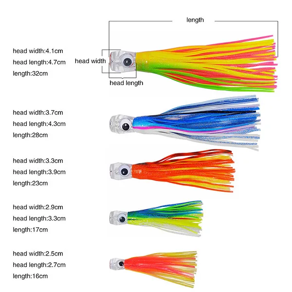 Plastic Head 1oz 3d Eyes Fishing Trolling Lure - Buy Trolling Lure,Soft ...