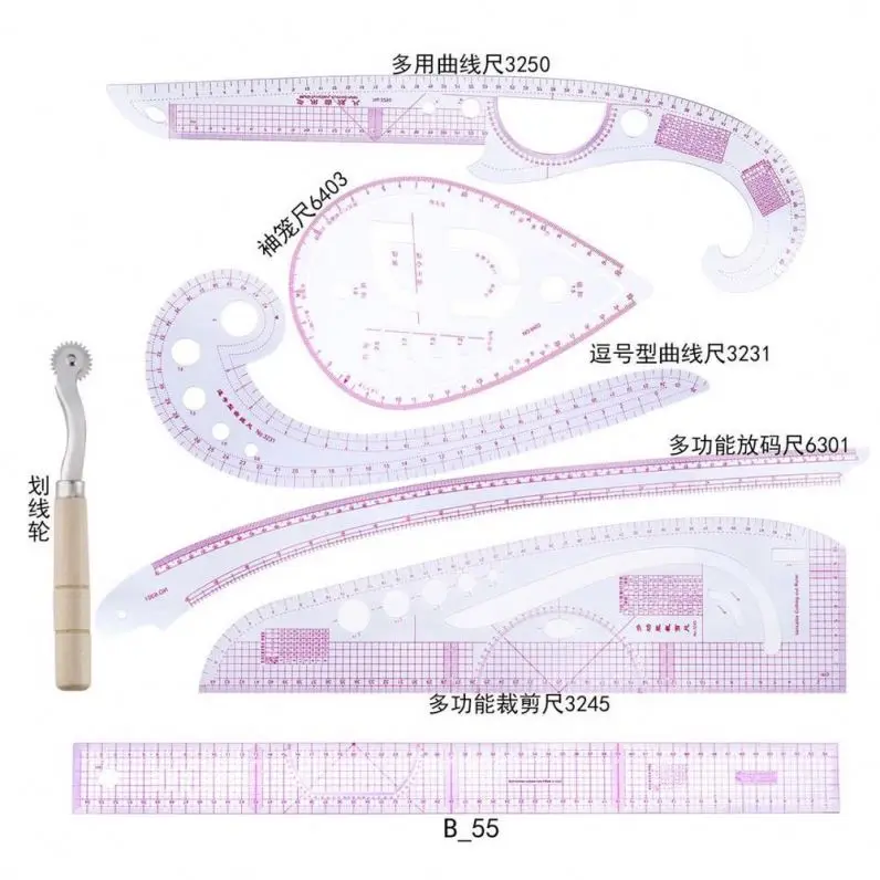 7 Pcs Pattern Master Tailor Scale Quilt Plastic Ruler Set - Buy Sewing ...