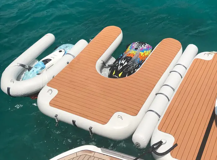 Drop Stitch Y Pontoon Yacht Dock Teak Eva Cover Inflatable Platform ...