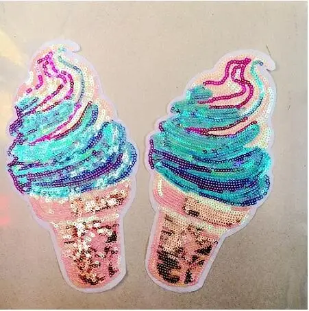 5 Mix and Match Sequin Stickers - Shiny Ice Cream Stitches