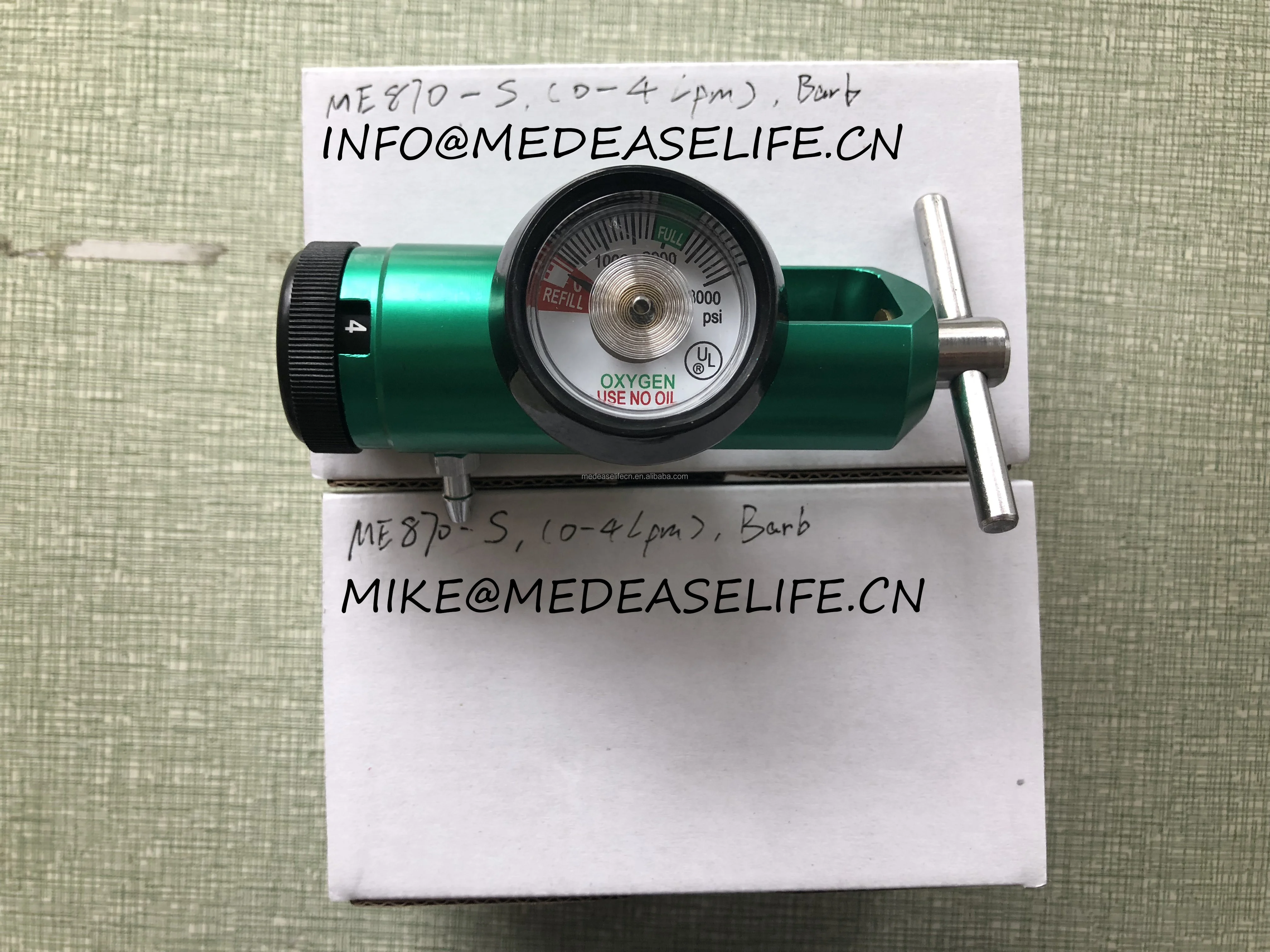 Cga 870 Oxygen Cylinder Regulator O2 Bs Us Standard Mini Yoke Regulator ...