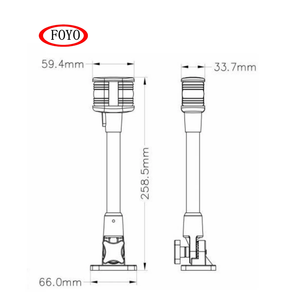 Foyo Brand 12vdc Stern Anchor Masthead Light Led All-round Adjustable ...