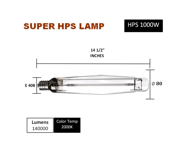 Super Hps Grow Light Bulb 400w 250w 600w 1000w High Pressure Sodium ...