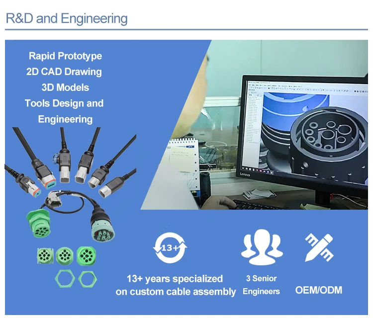 Molded SAE J1939 9 Pin OBD Connector Cable for Truck Diagnostics