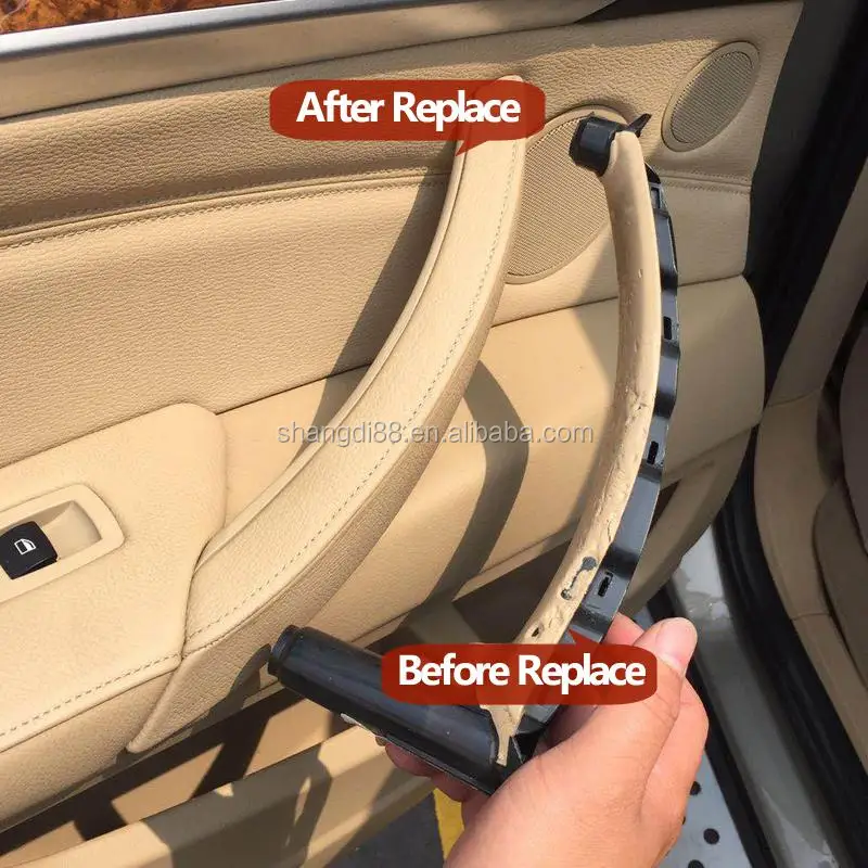 宝马X5 X6 E70 E71 51416975791 51416975793 LHD黑色米色莫卡灰色内车门扶手面板拉手内饰件套装 ...