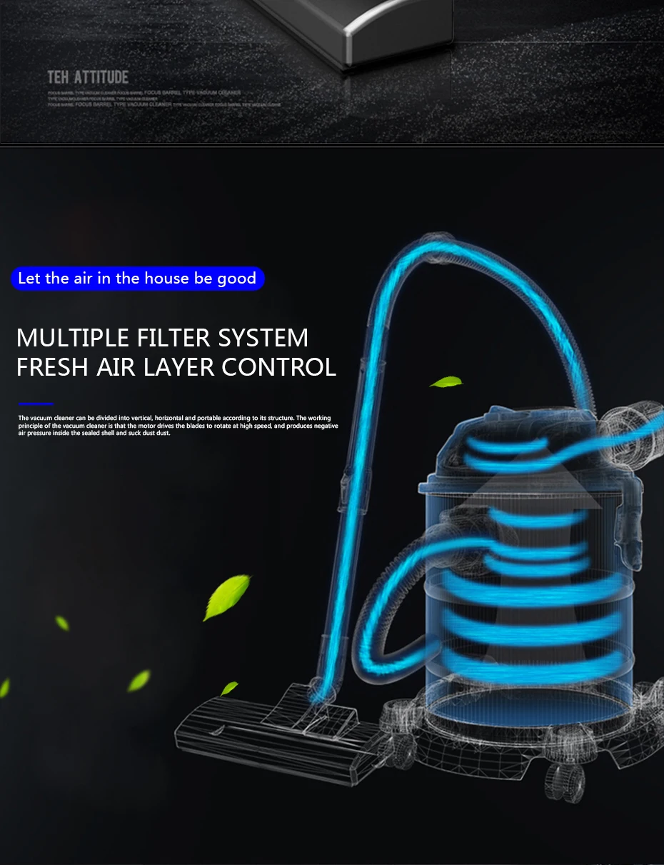 DSP Vacuum Cleaner - 1400W Powerful Handheld for Households