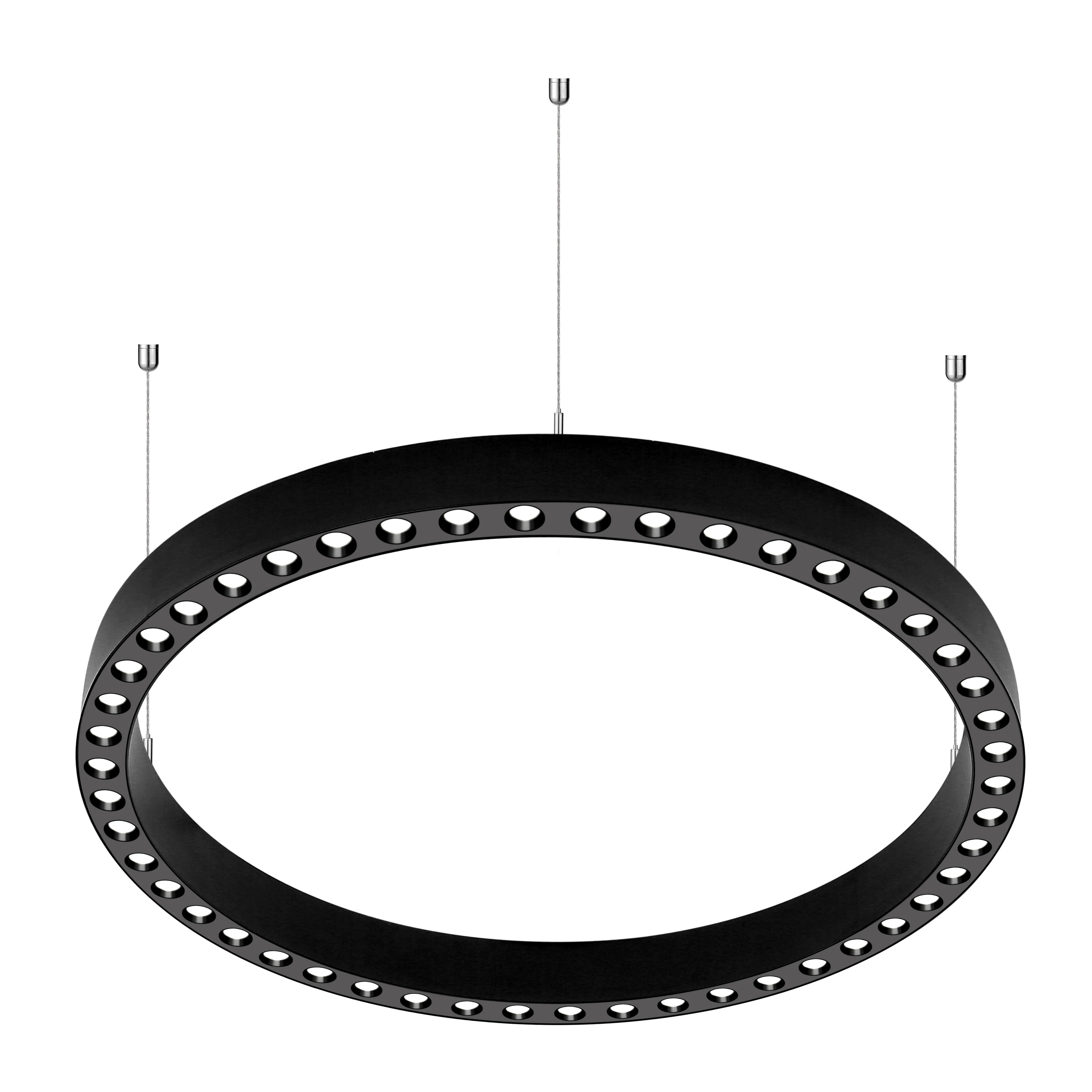 Modern Black Aluminum Circular Ring Hanging Led Pendant Light Energy ...
