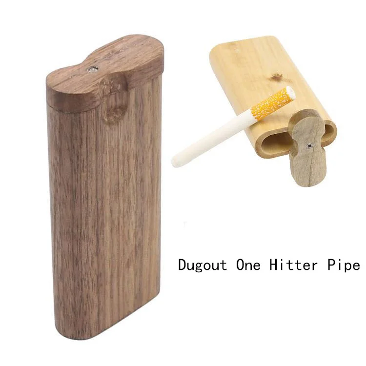 Ekj New Arrival Custom Logo Weed Smoking Pipe Dugout One Hitter Wood ...