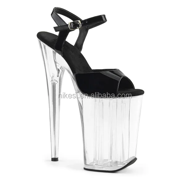 Rncksi 23cm 9-inch Clear High Heel Crystal Dress Sandals Thin Heel Peep ...