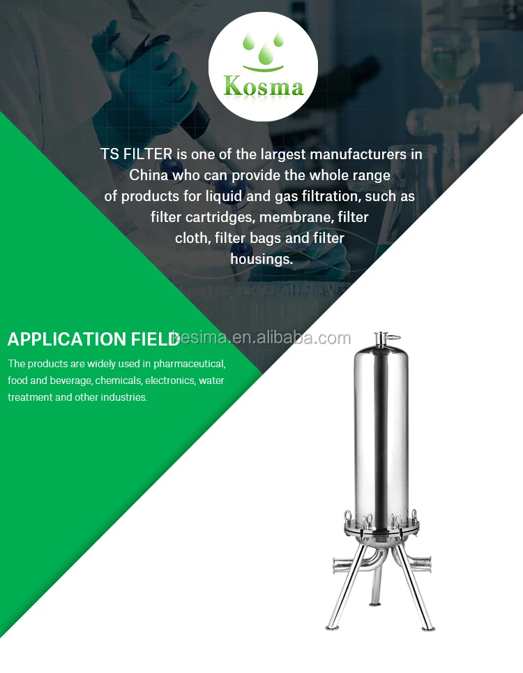 1 Ton/h Alcohol Flow Rate Stainless Steel Single Round Cartridge Filter ...