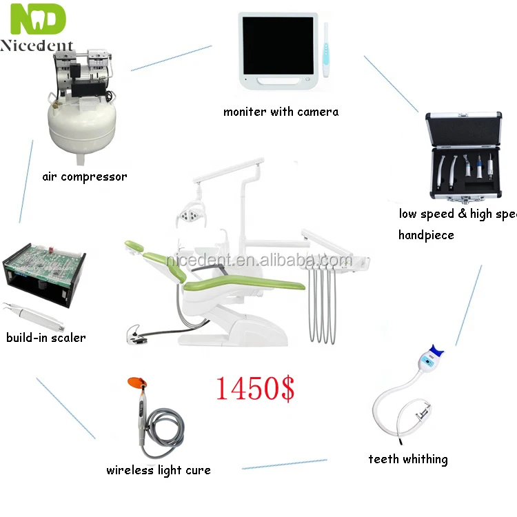 Electric down-Mounted Apple Dental Chair Unit with Sensor Dental Led Lamp