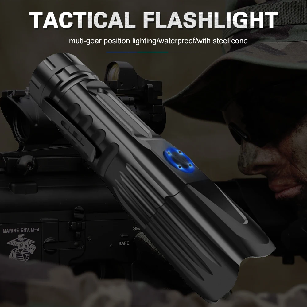 New Xhp90 2.0 Led Flashlight Rechargeable Zoomable Super Bright ...