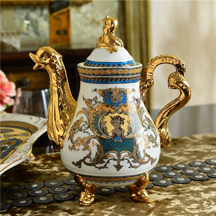 Wholesale Gothic Court Royal Home Decors Porcelain Gold Handle Coffee ...