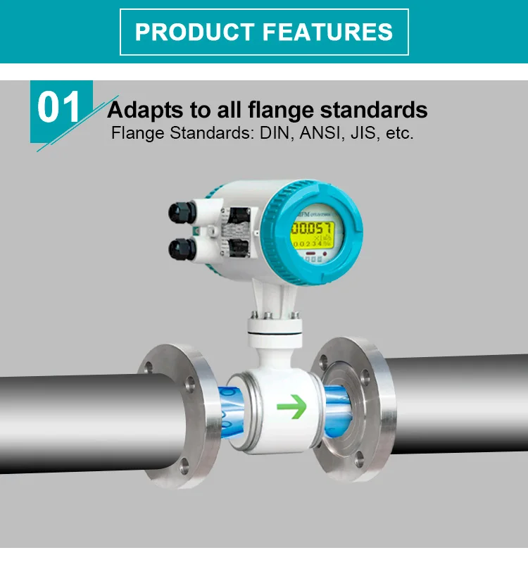 Acid Liquid Measurement Water Flowmeter Electromagnetic Flow Meter ...