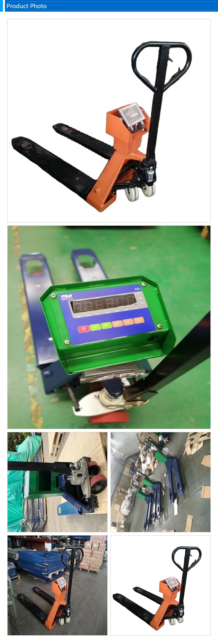 1-3t Manual Forklift Weighing Scales Hand Pallet Jack Lift Truck Scale ...
