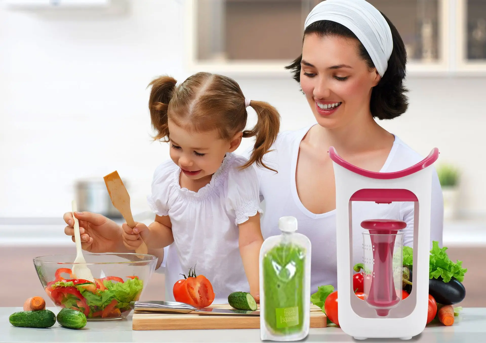 Reusable Food Pouches Station Baby Feeding Baby Food Pouch Filling ...