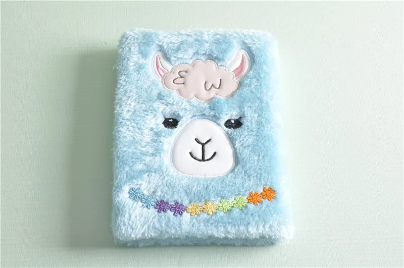 Cute Llama Furry Plush Writing Diary Back To School Notebook Cool ...