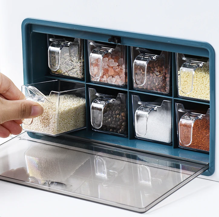 2021 Kitchen Double Spice Box Spice Rack Knife Rack Pot Cover Rack ...