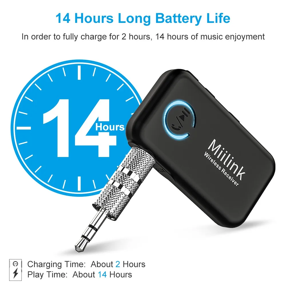 Bt 5.0 Audio Wireless Receiver Blue Tooth Aux Adapter Handsfree Blue ...