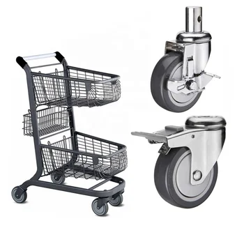 Wholesale 4 Inch Insert Locking Shopping Cart Wheel With Brake - Buy ...