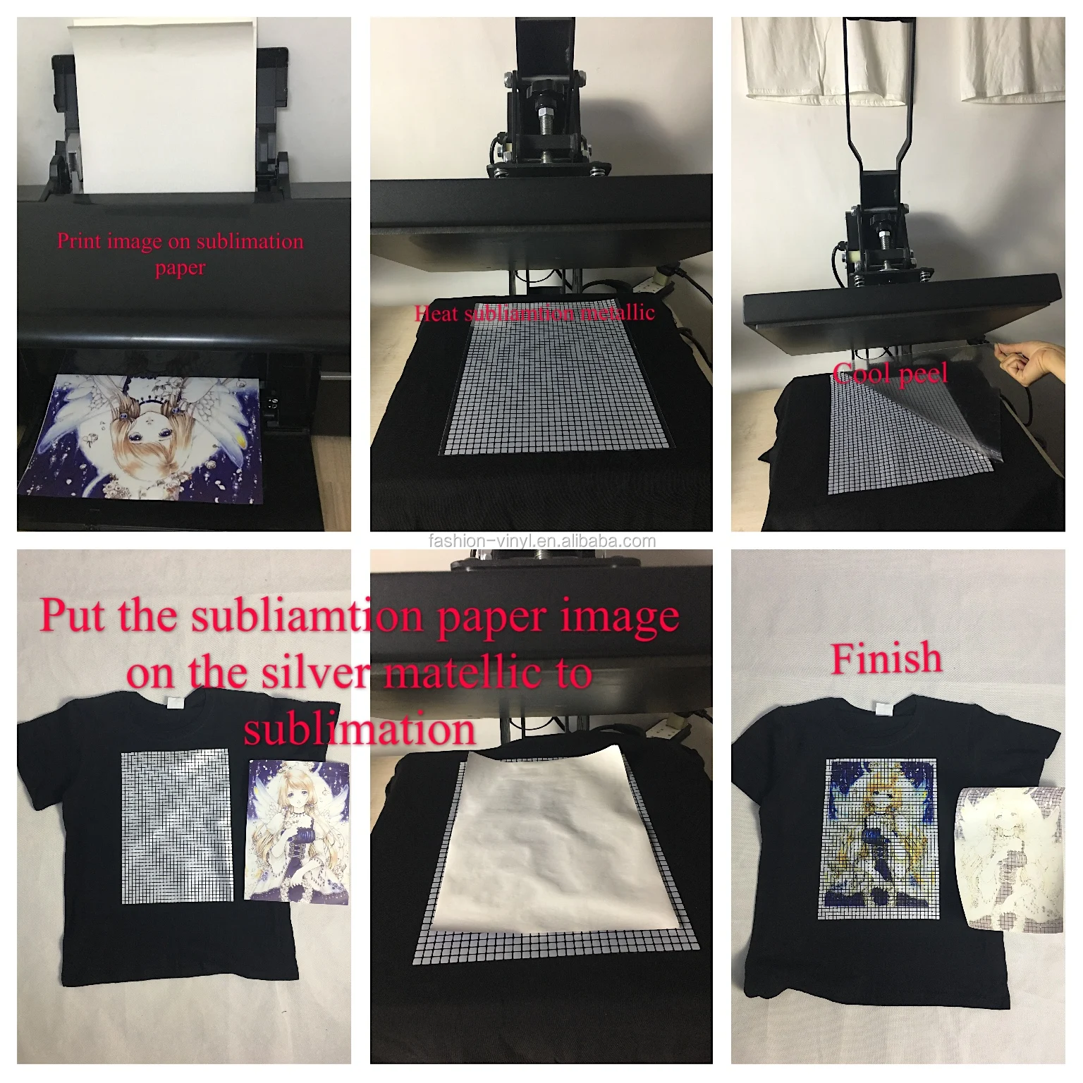 Wholesale Ada Sublimation Metallic Silver Heat Press Vinyl