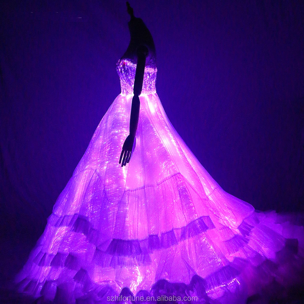 Hot Sale Fiber Optic Wedding Dress,Led Wedding Dress,Light Up Wedding ...