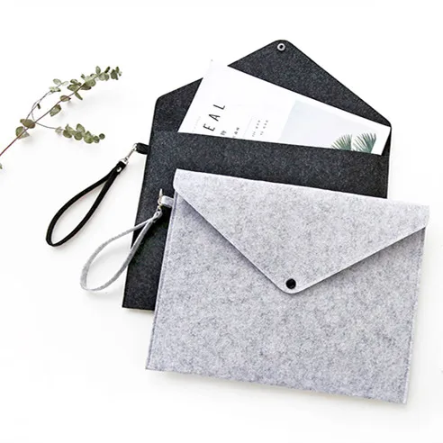 Free Sample Floding Felt Fabric Document Holder A4 File Folder Bag ...