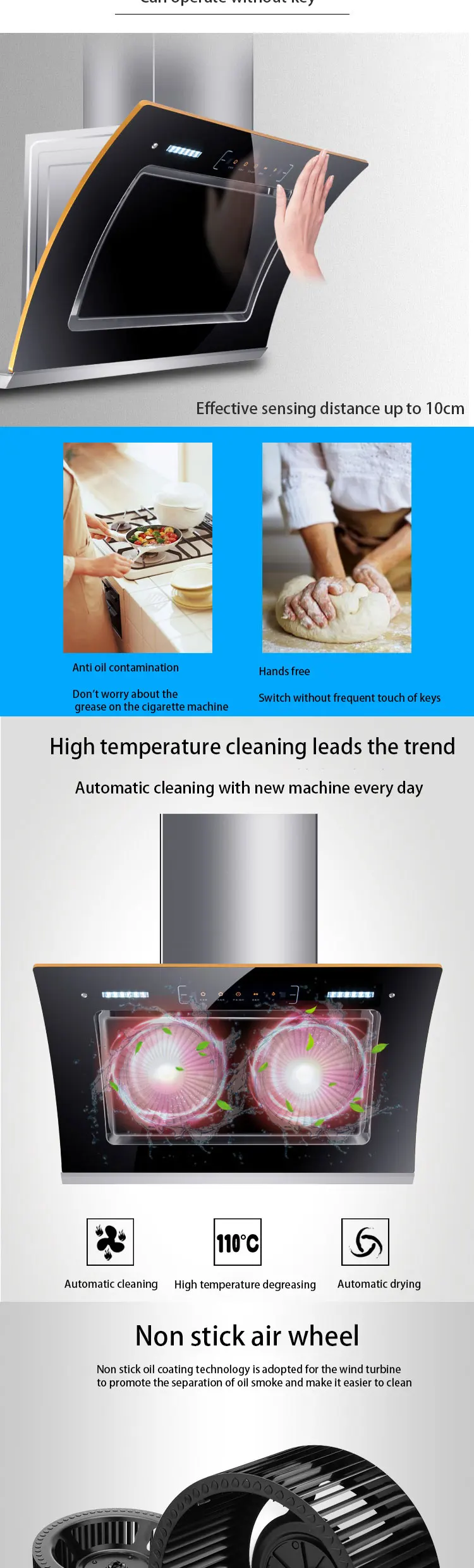 Wall Mounted Kitchen Chimney Spare Parts - Black Titanium