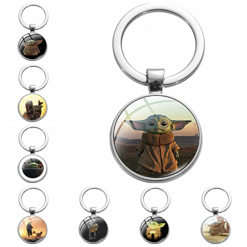 Novelty Baby Yoda Metal Keychain The Mandalorian Movie Theme Poster ...