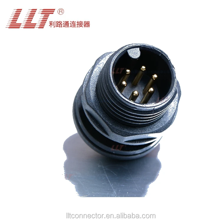 6pin Panel Mount Outdoor Wire Bulkhead Electrical Waterproof M16 ...