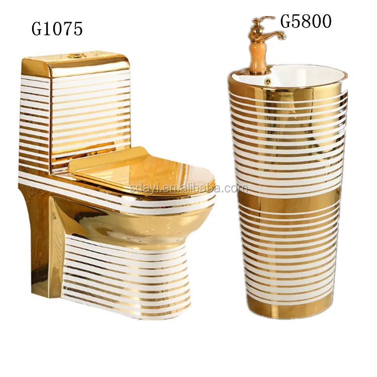 Ceramic Sanitary Ware Golden Wc Toilet Gold Color Bathroom Toilet Bowl ...