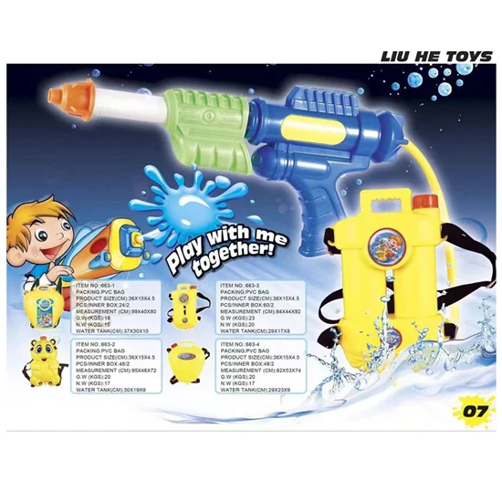 Water Gun Pull-out Spray Outdoor Toys Summer Cartoon Double Tube Water ...