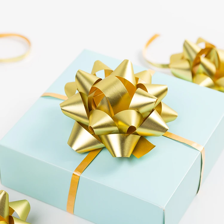 Plastic Ribbon Bow Metallic Color Self-adhesive Gift Wrap Ribbon Star ...