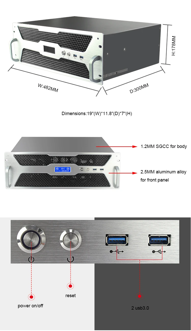 4U Rackmount Chassis - Industrial Computer Server Case