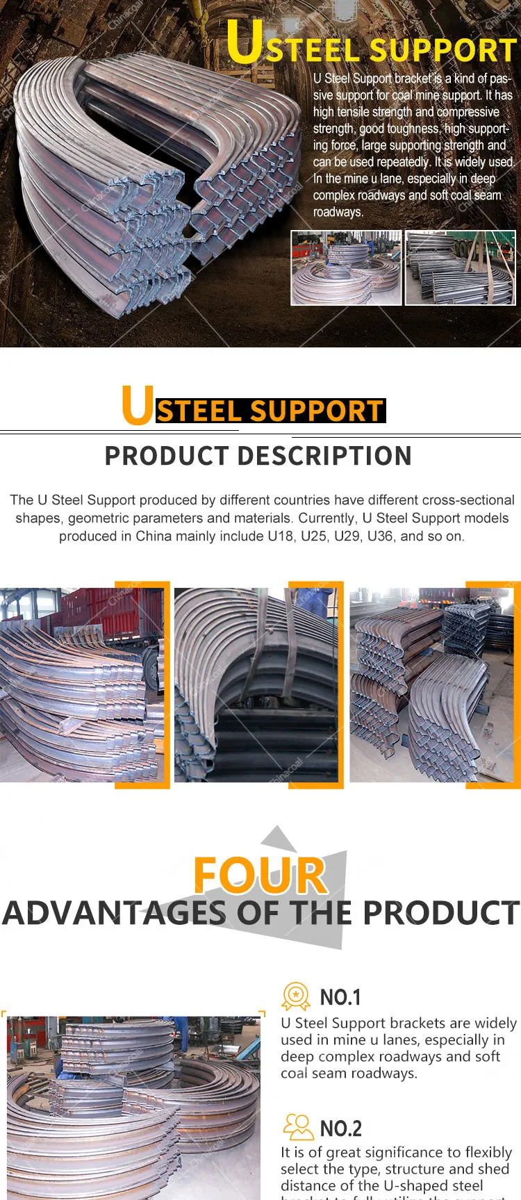 U Shaped Steel Bar Tunnel Supporting U Steel Arched Beam For ...