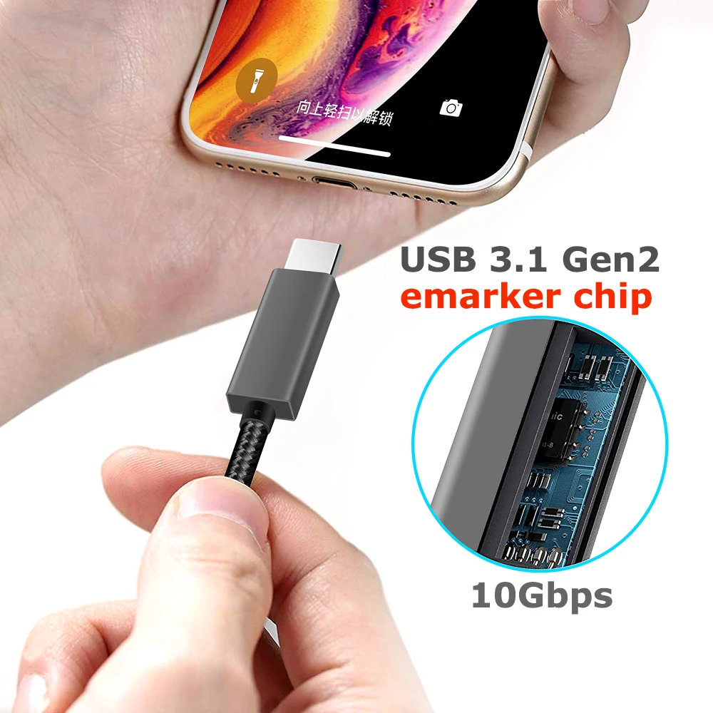 Emarker Chip Gen2 10gbps Charging Usb c Type c to Type c Pd 100w Data ...