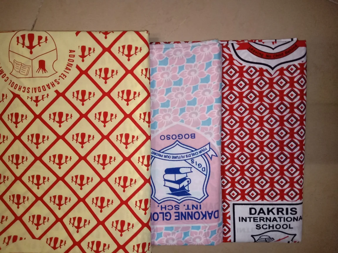 Custom Design Ghana School Uniform Fabric - 110gsm Cotton