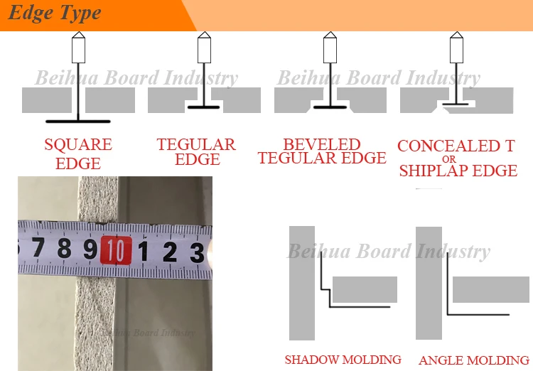 Beihua Factory RH95 Fireproof Mineral Fiber Acoustic Ceiling Tiles for ...