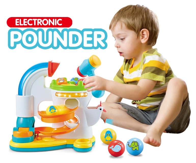 Plastic Desktop Play Electric Pounder Ball Track Hammer Toy With Sound ...