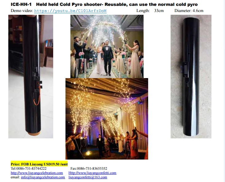 Hand Held Reusable Cold Pyro Ice Fountain - SFX Fireworks