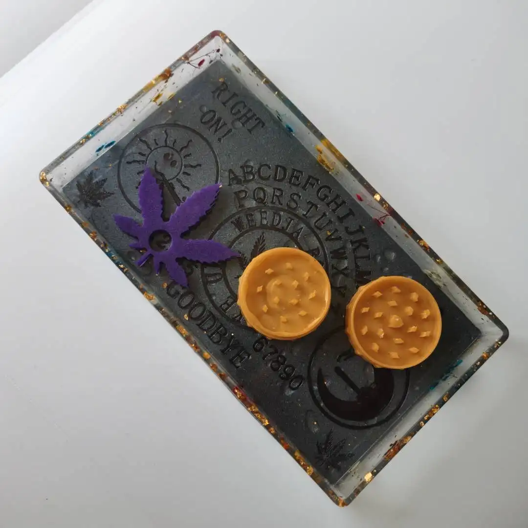 new design weed tray weedja tray 420 rolling tray silicone mold resin ...