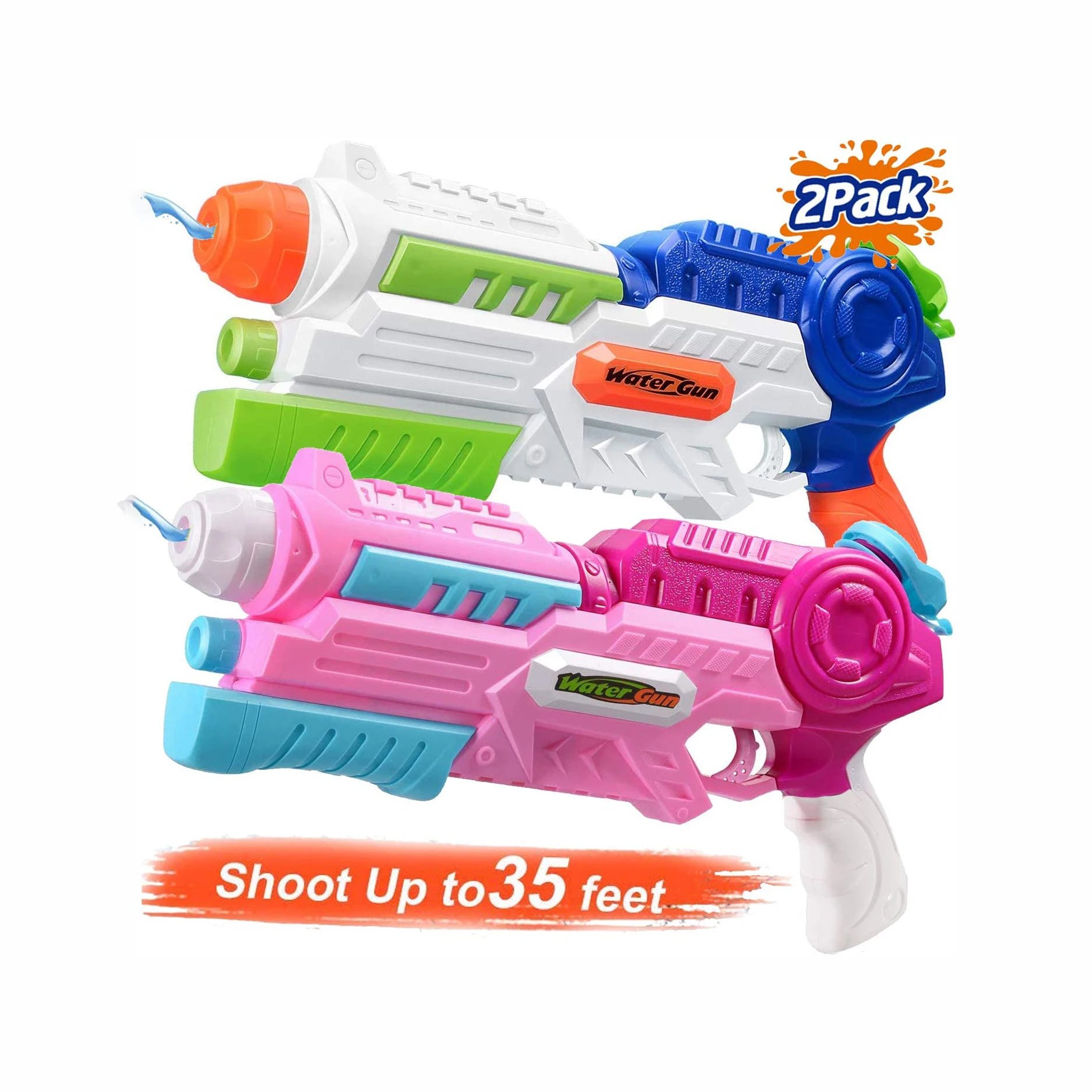 2 Pack 1200ML Unisex Super Soaker Water Guns for Summer Fun