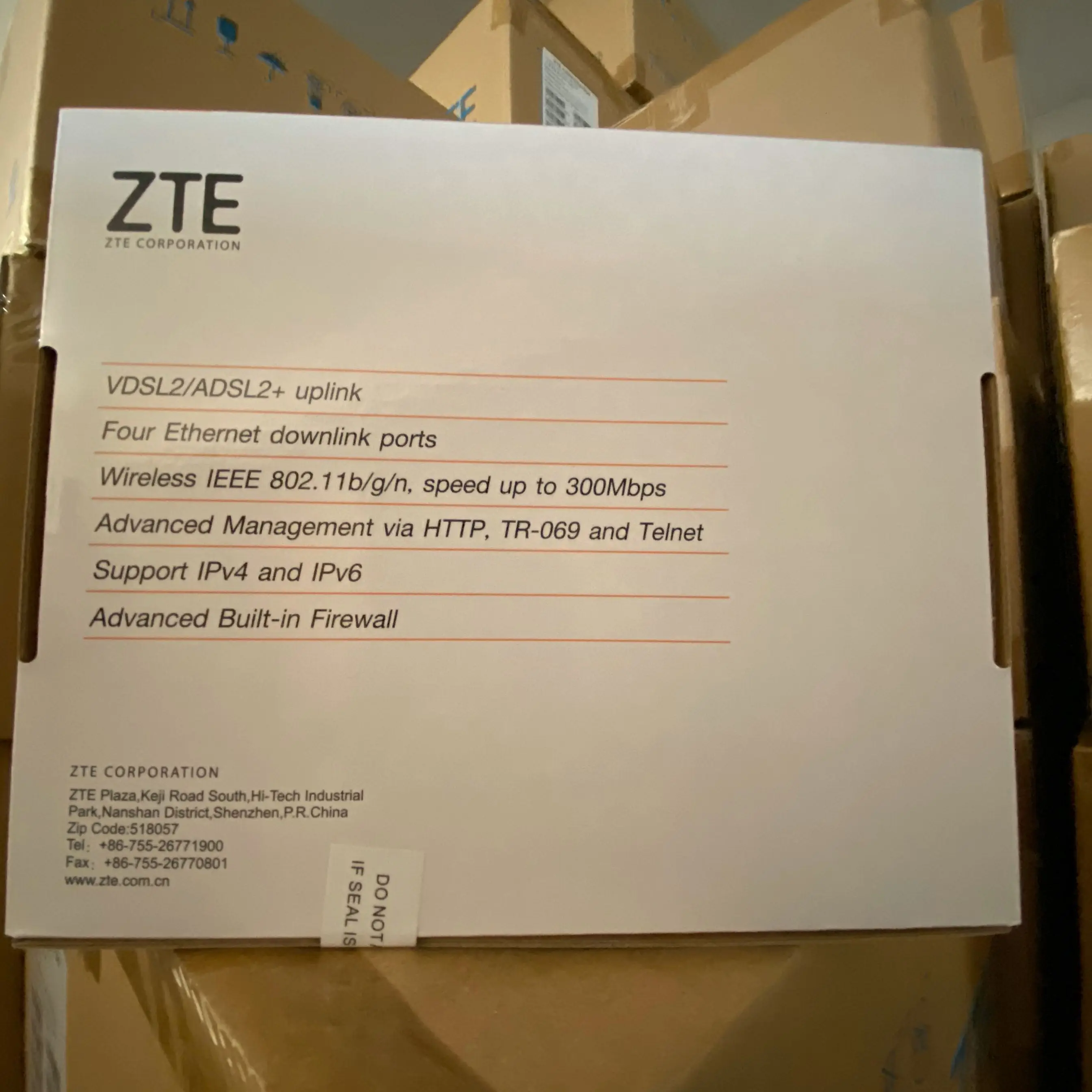 Zte H168n Adsl Modem Wireless Router English Version 300m Vdsl2/adsl2 ...