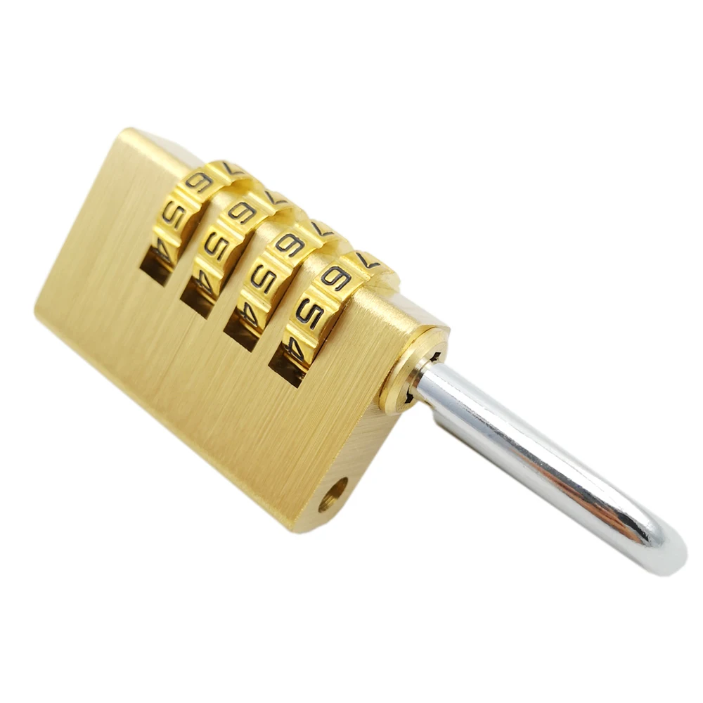 High Quality Outdoor Brass Combination Padlock With 4 Wheel Codes For ...