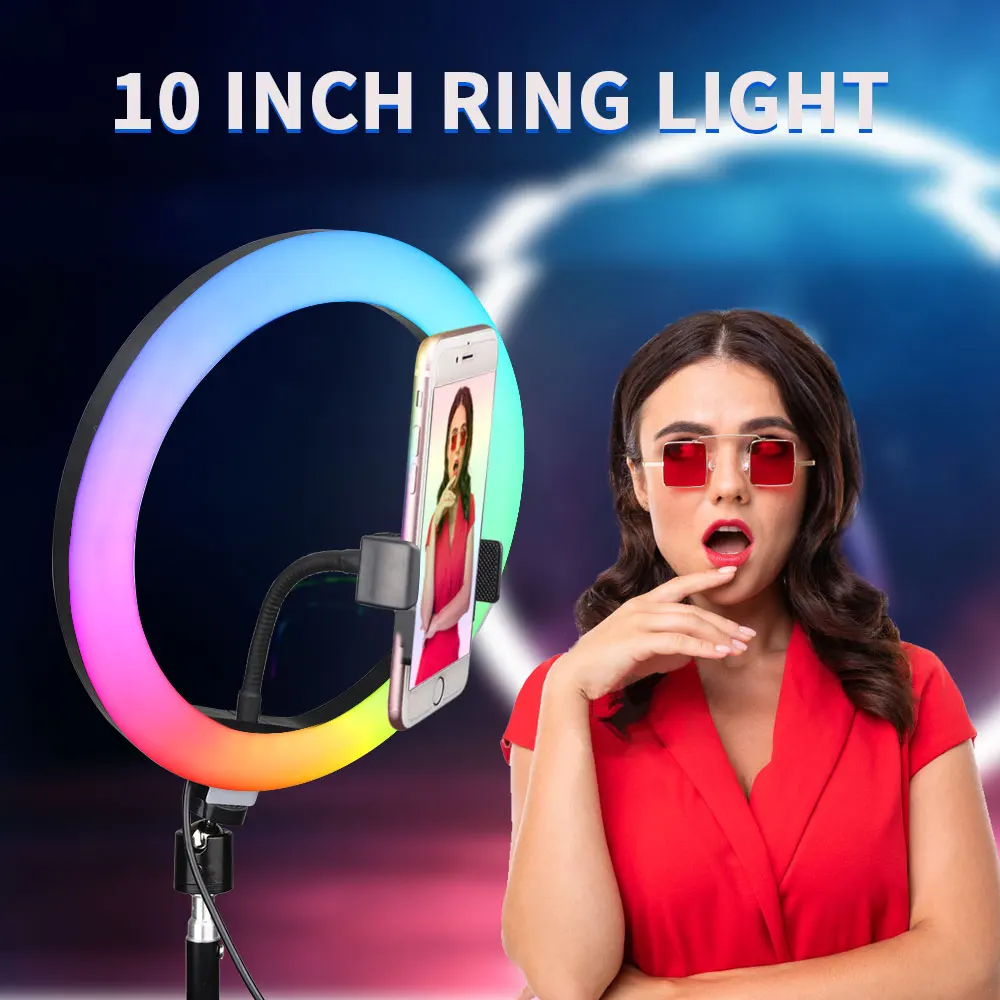 Dimmable Rgb Led Ring Light 10 Inch,Photography Lighting O Circle Ring ...