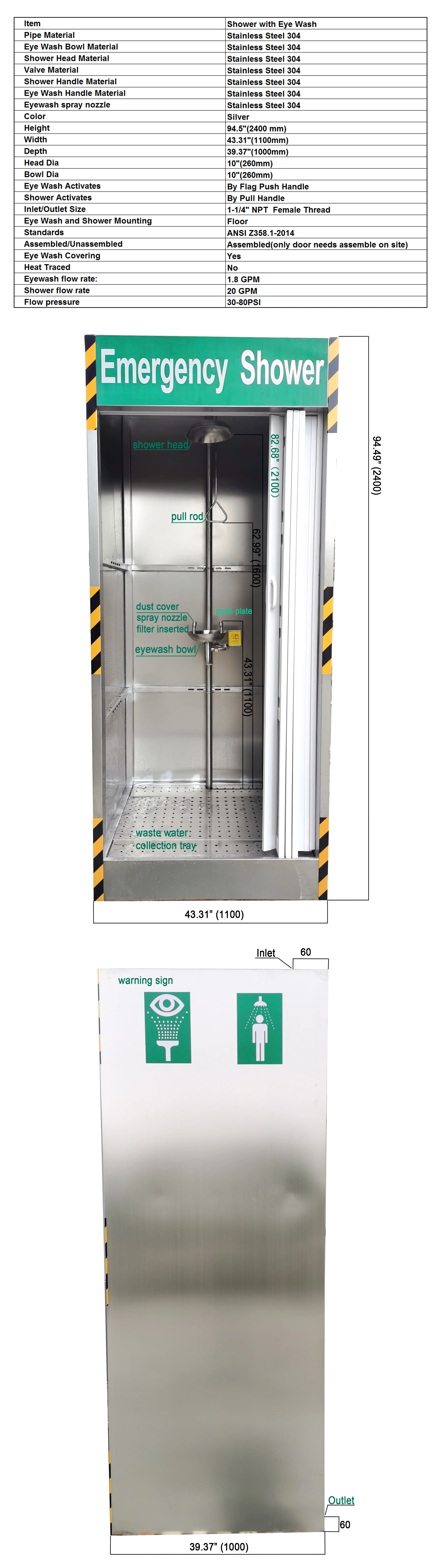 15+ Years Factory Enclosed Stainless Steel 304/316 Outdoor Shower Booth ...